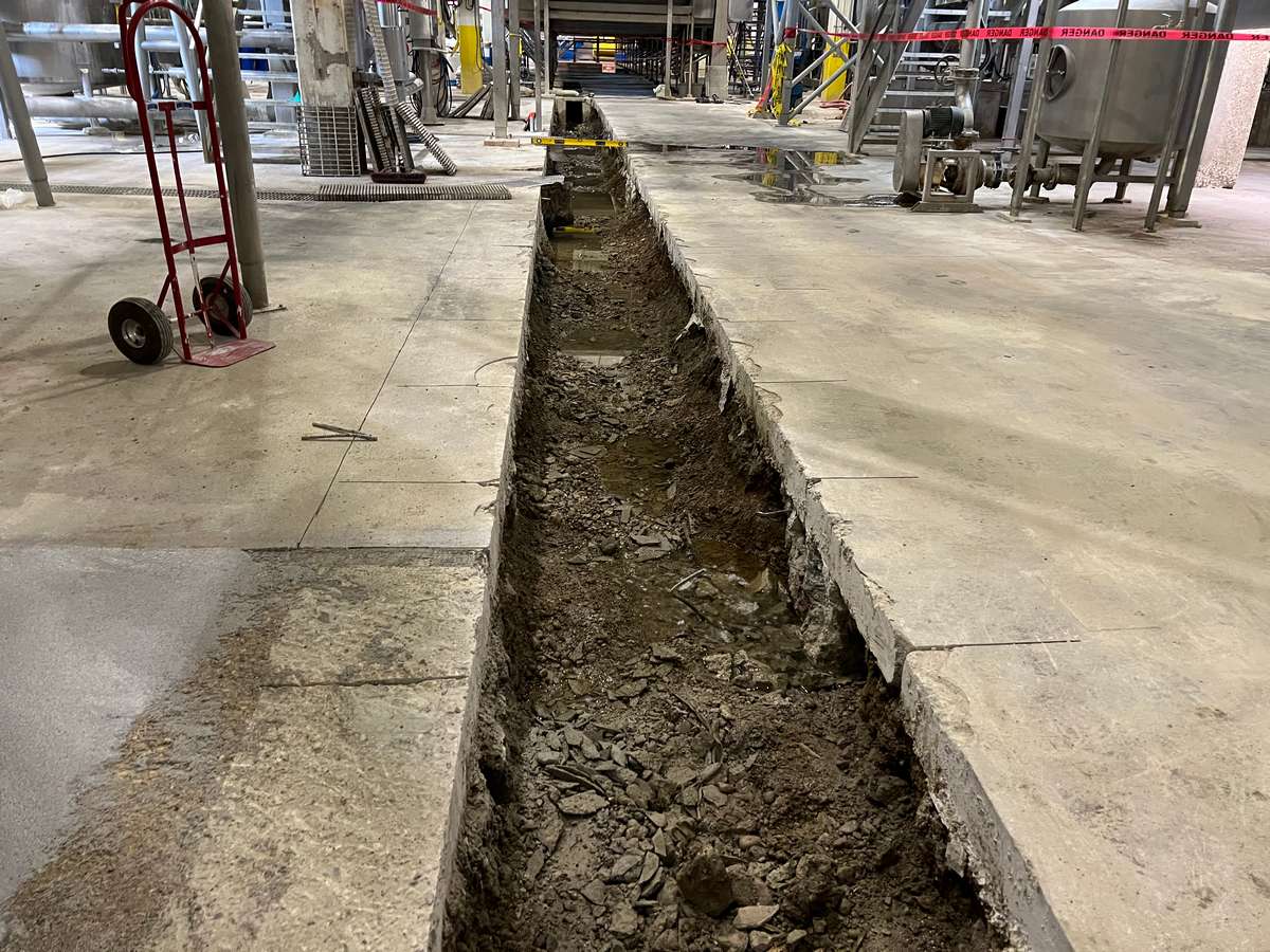 Concrete Restoration of Installation of new slot drains - Food ...