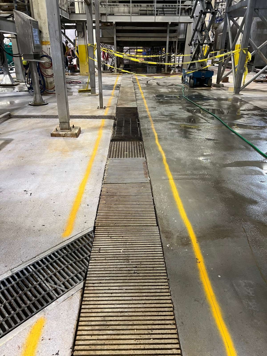 Concrete Restoration of Installation of new slot drains - Food ...